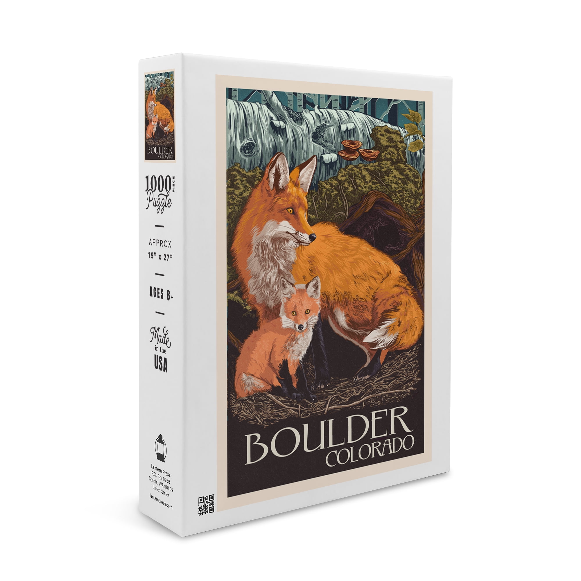 Boulder, Colorado, Fox and Kit, Letterpress (1000 Piece Puzzle, Size ...