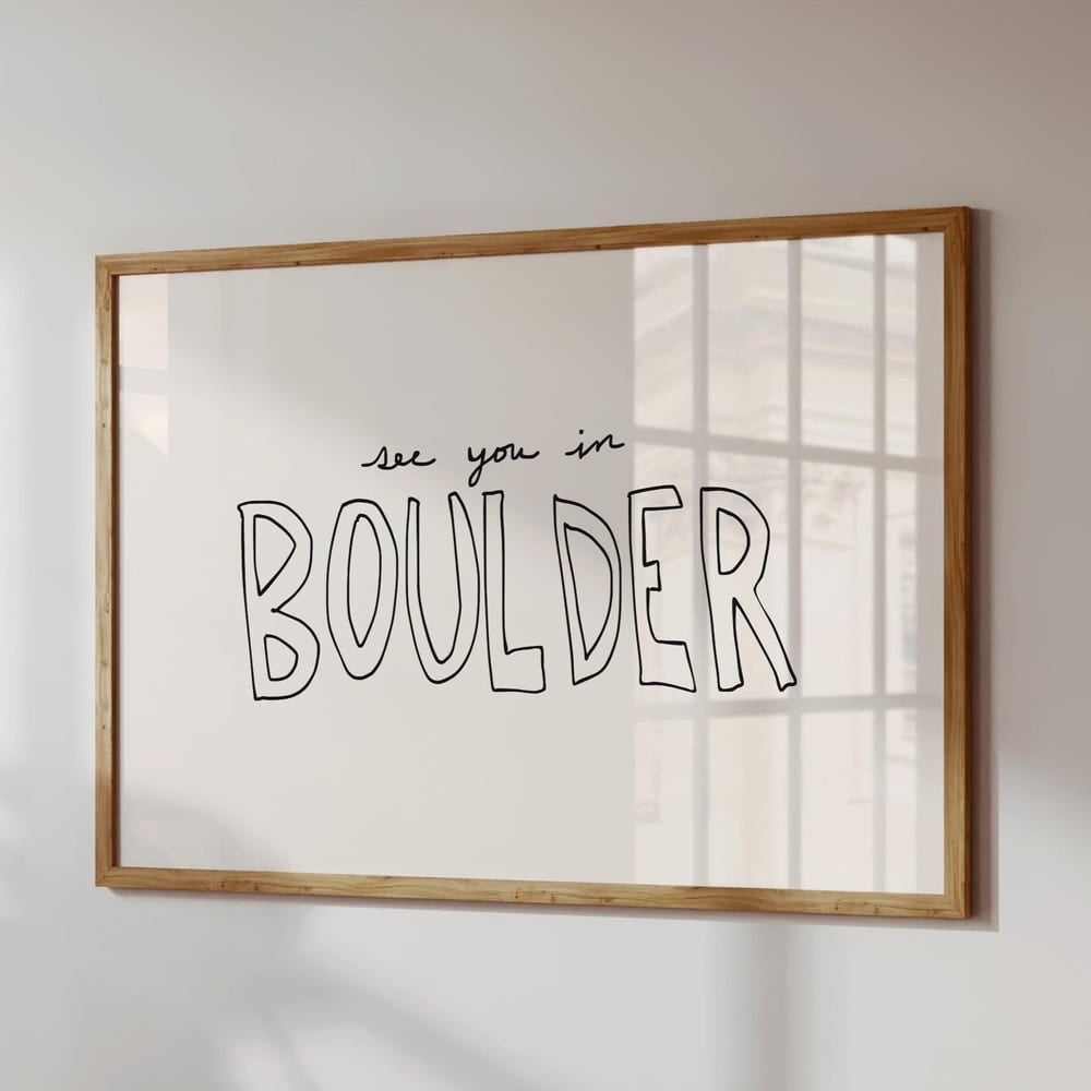 Boulder Colorado Print: Handwritten Travel Poster, Horizontal UNFRAMED ...