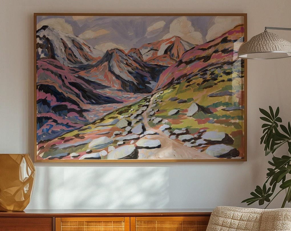 Boulder Colorado Travel Poster Long Lake Trail Art Print Vintage Retro ...