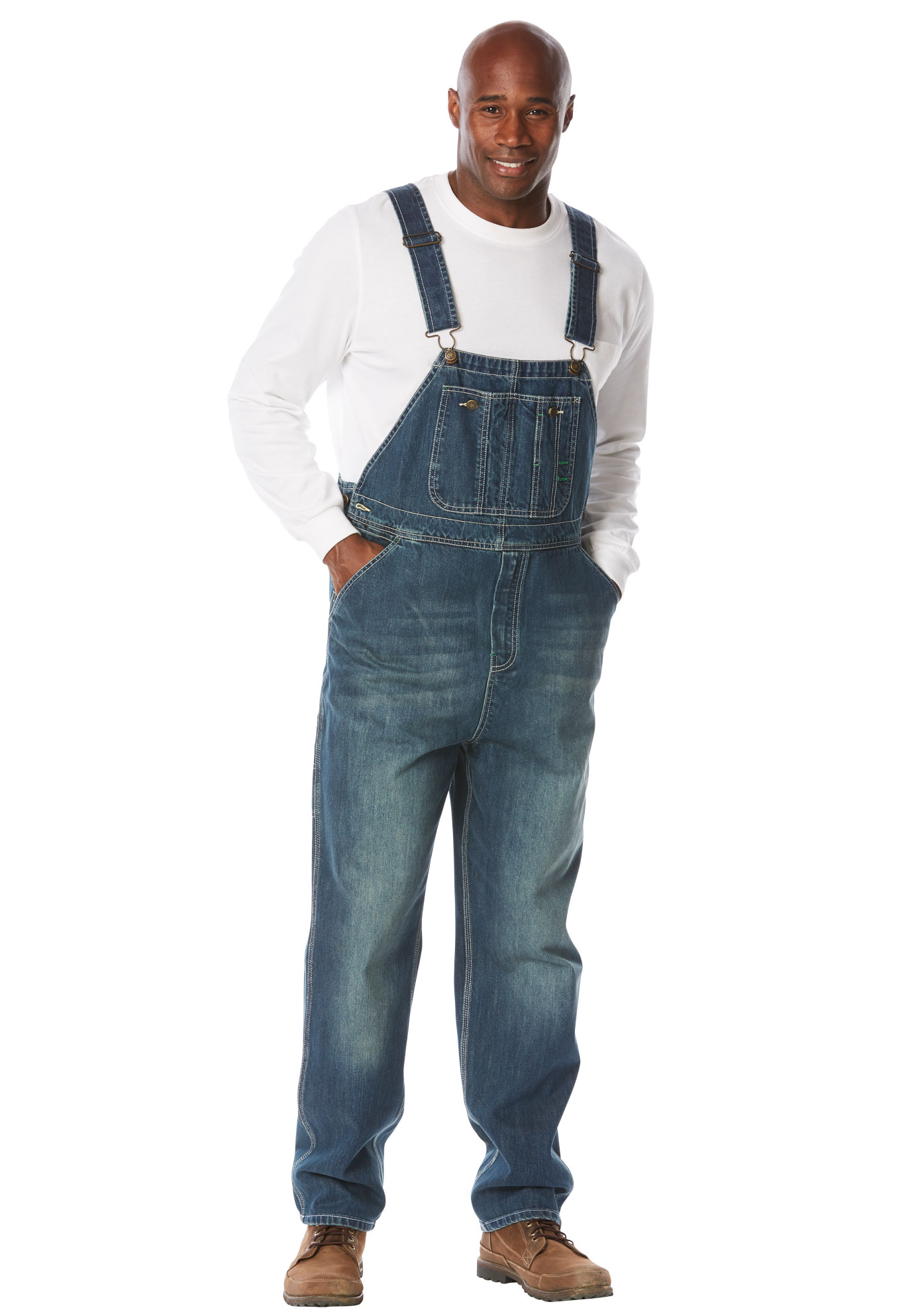 Big Men's 100% Cotton Stonewashed Denim Bib Overall - Walmart.com