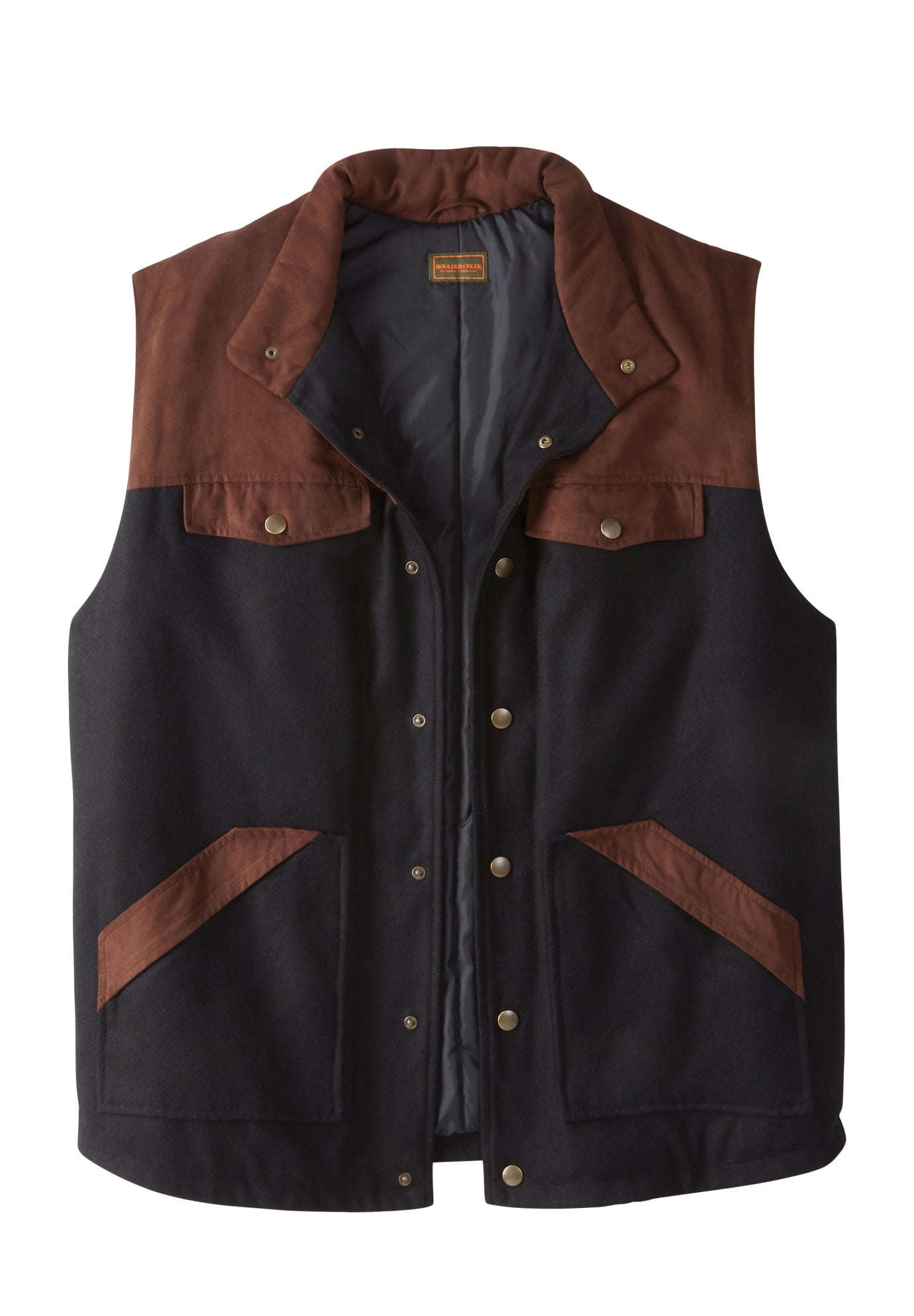 Boulder Creek By Kingsize Men's Big & Tall Plaid Multi-Pocket Vest ...