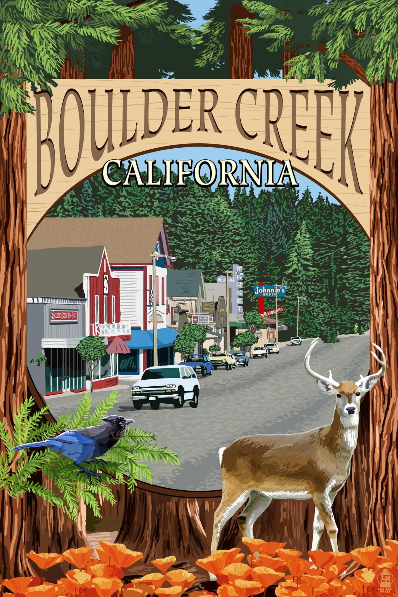 Art.com Boulder Creek, California - Montage Scenes Art Print by Lantern ...