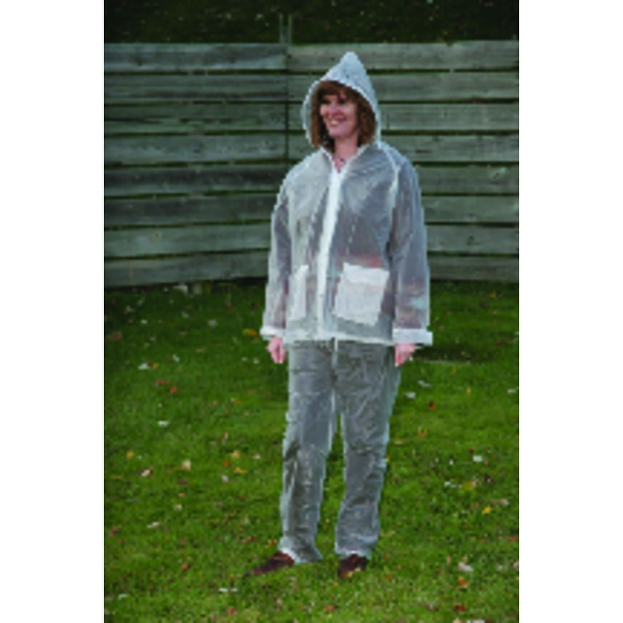 Boulder Creek Clear Vinyl Detachable Hood Rain Suit (Unisex XL ...
