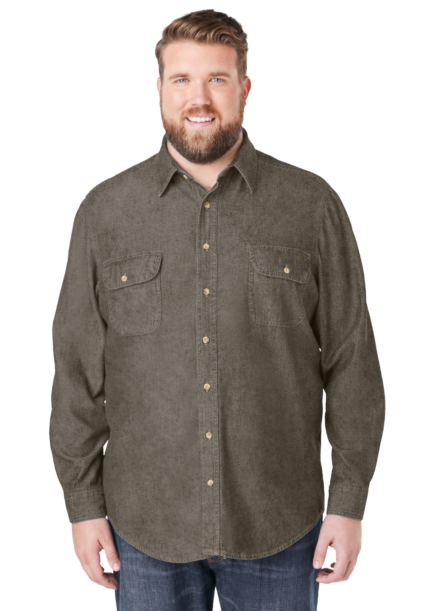 Boulder Creek by KingSize Men's Big & Tall Long Sleeve Denim And Twill ...