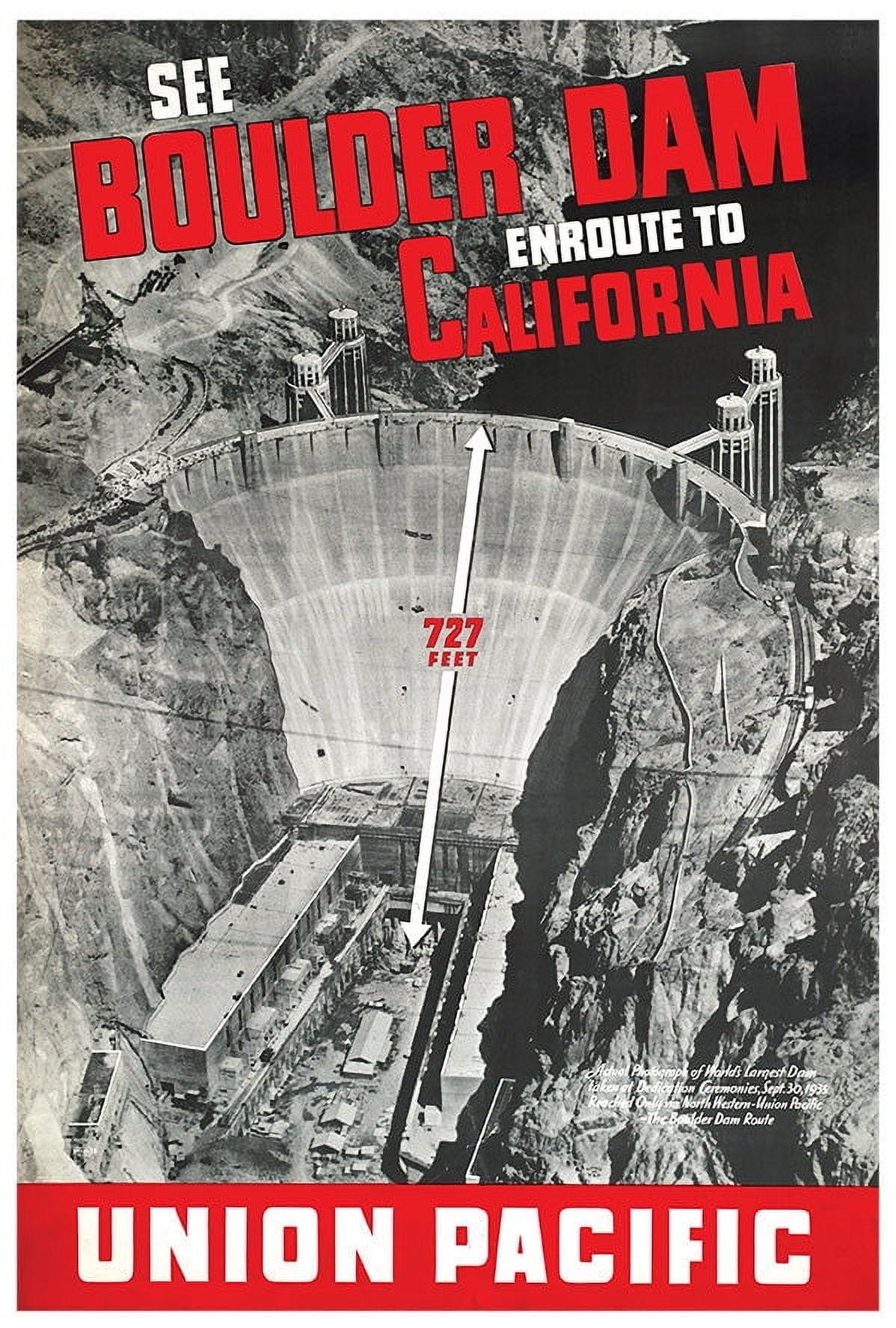 Boulder Dam - Union Pacific - Vintage Travel Poster (24x36Inches(Black ...