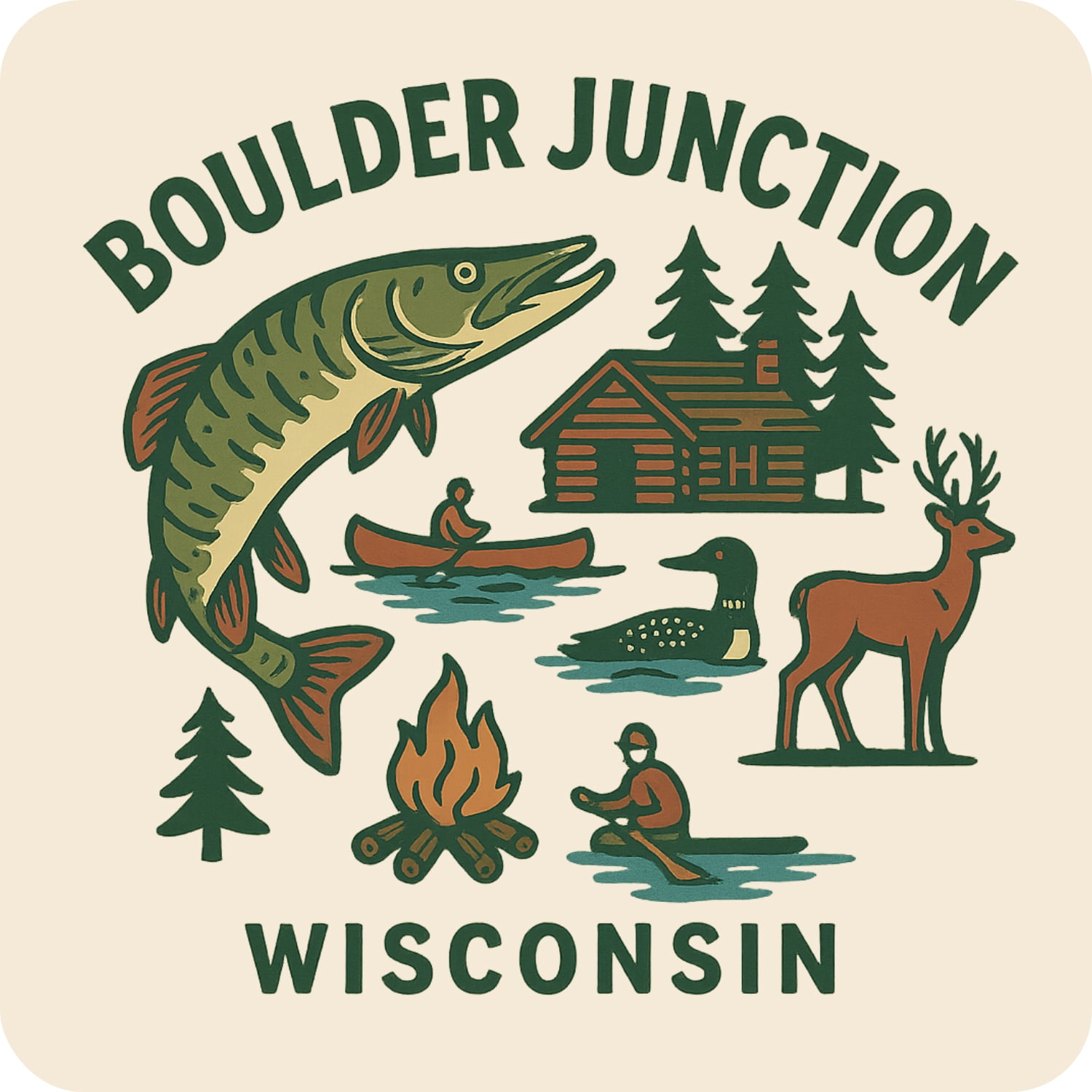 Boulder Junction Wisconsin Keepsakes Souvenir Vinyl Sticker ...