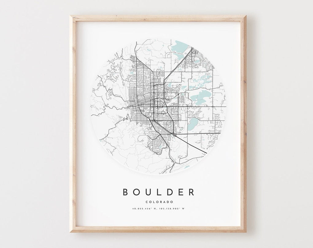 Boulder Map Print, Boulder Map Poster City Wall Art, Co Road Map ...
