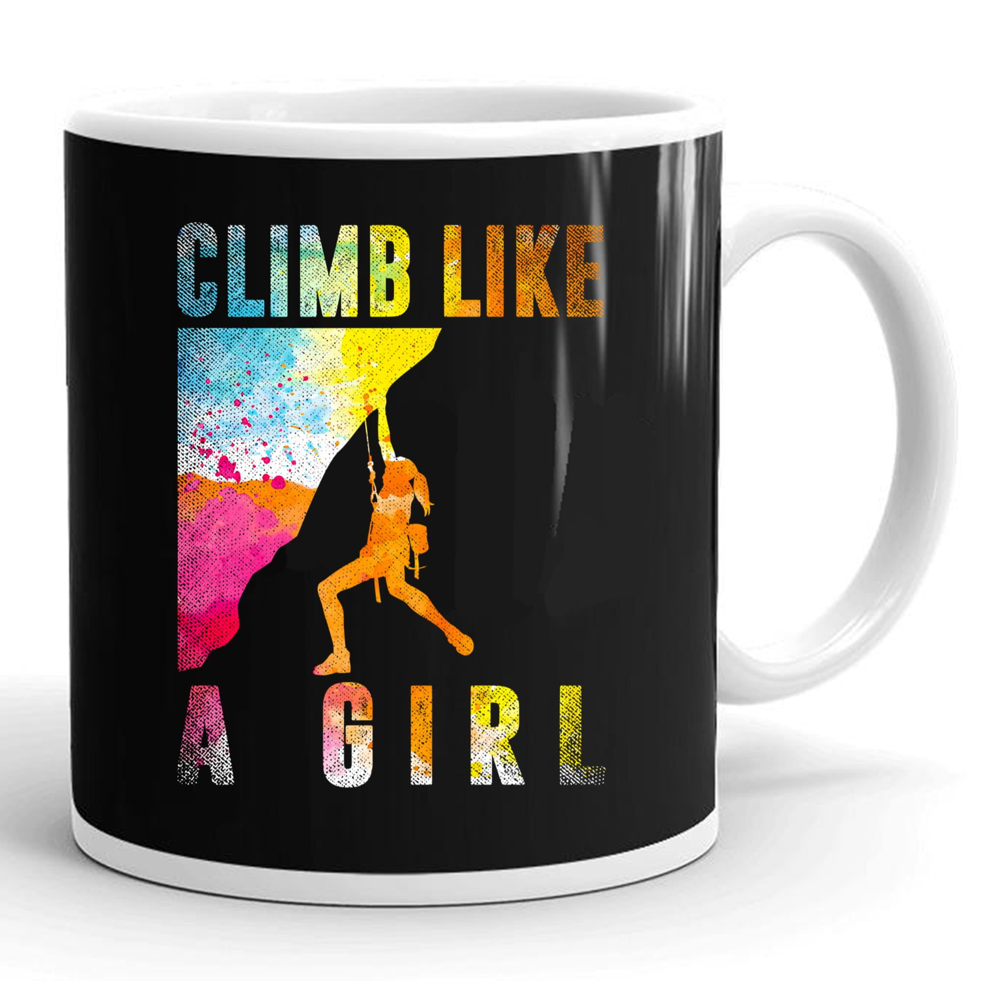 Bouldering Rock Climber Climbing Gift Ceramic Mug 11oz (White;11oz ...