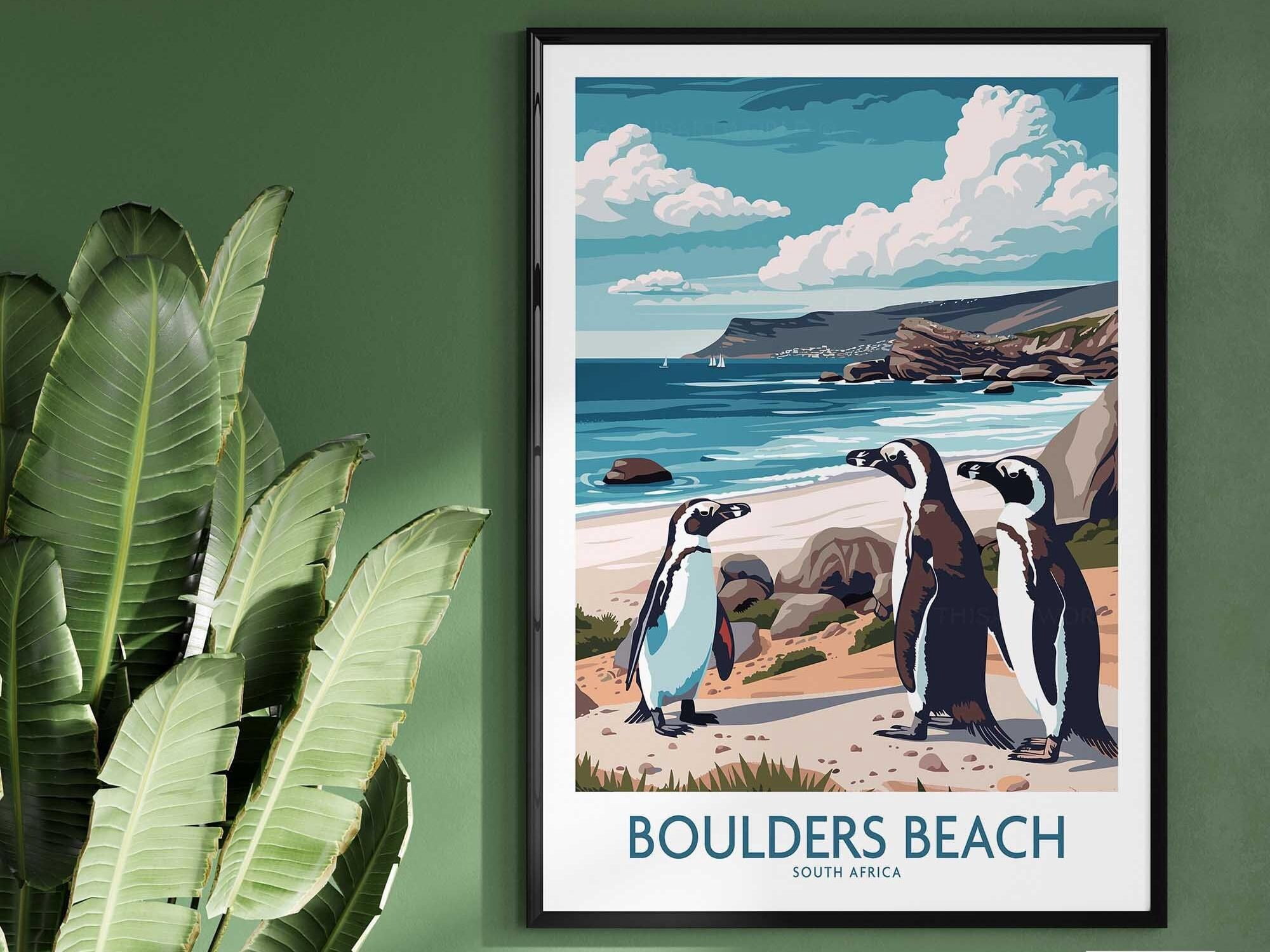 Boulders Beach Poster South Africa Travel Poster Home Decor Gift Wall ...