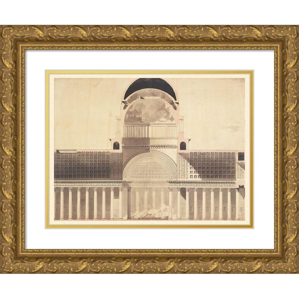 Boullee, Etienne-Louis 18x15 Gold Ornate Wood Framed with Double ...