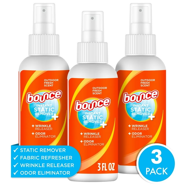 Bounce Anti Static Spray, 3 in 1 Instant Wrinkle Release, Odor ...