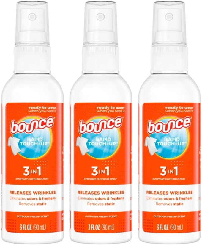 Bounce 3-in-1 Clothes Spray: Wrinkle Release, Odor Eliminator, Fabric ...