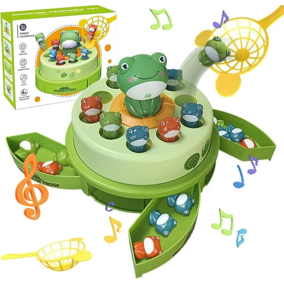 Bounce and Catch Game,Frog Pop out Catch Toys,Musical Rotate Frog Pop ...