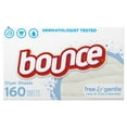 Bounce Unscented Dryer Sheets, Free & Gentle, Lint & Hair Repelling ...