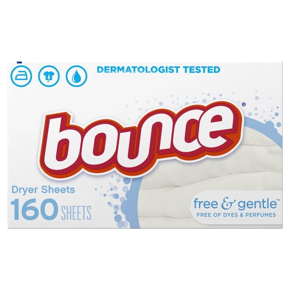 Bounce Unscented Dryer Sheets, Free & Gentle, Lint & Hair Repelling ...