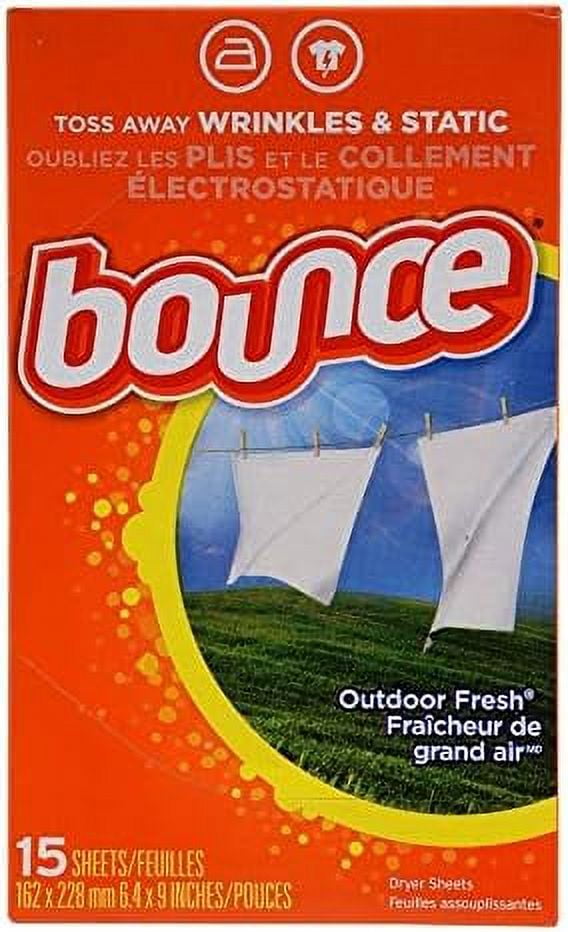 Bounce Fabric Softener Dryer Sheets, Outdoor Fresh, 15 Count (2 Pack(15 ...