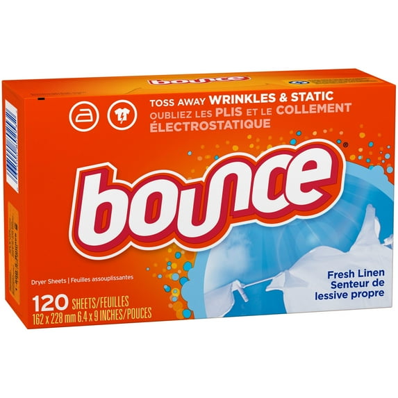 Bounce Fresh Linen Scented Fabric Softener Dryer Sheets, 120 Count ...