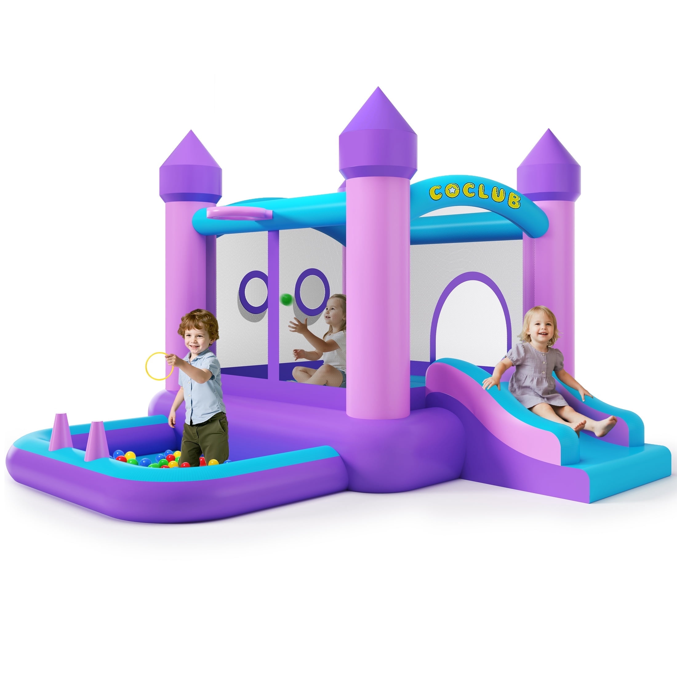 Bounce House with Blower for Kids, COCLUB Kids Outdoor Inflatable ...