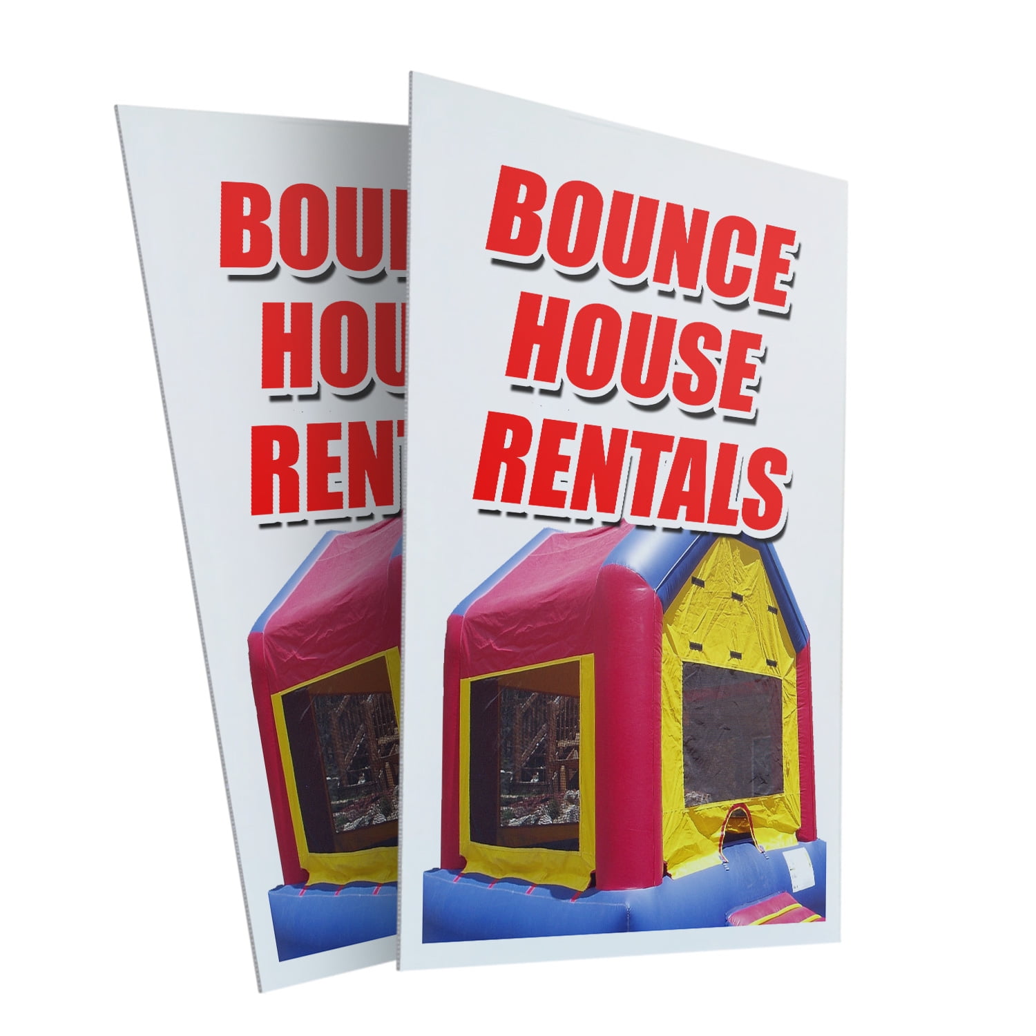 Bounce House Rentals (2-PACK) 24" x 36" Plastic Signs | Sign Insert 4mm ...