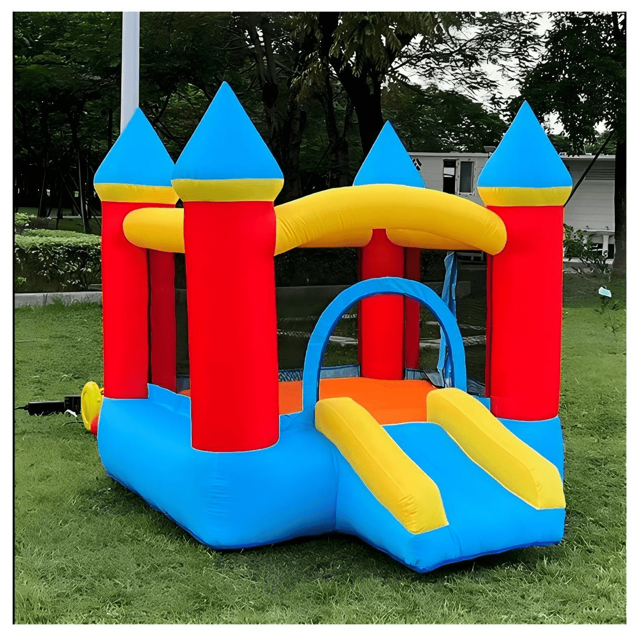 Bounce House for Kids, Jumping Inflatable Bouncy Castle with Slide ...