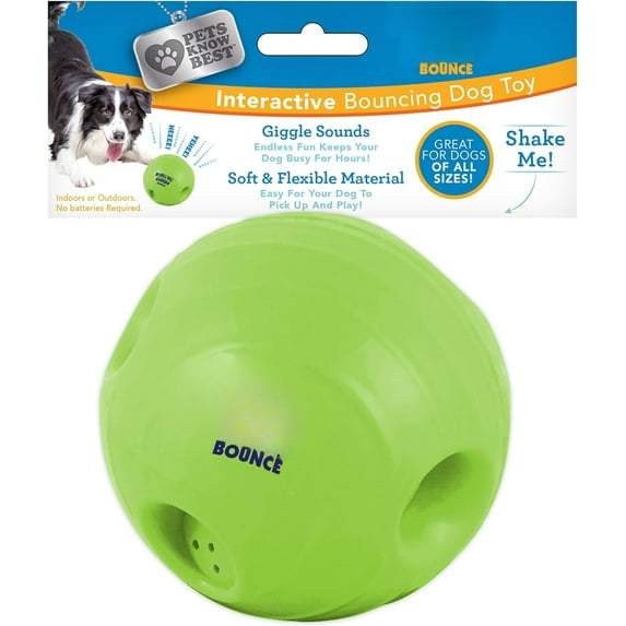 Bounce Interactive - Sound Making Bouncing Ball for Dogs Ages Indoor ...