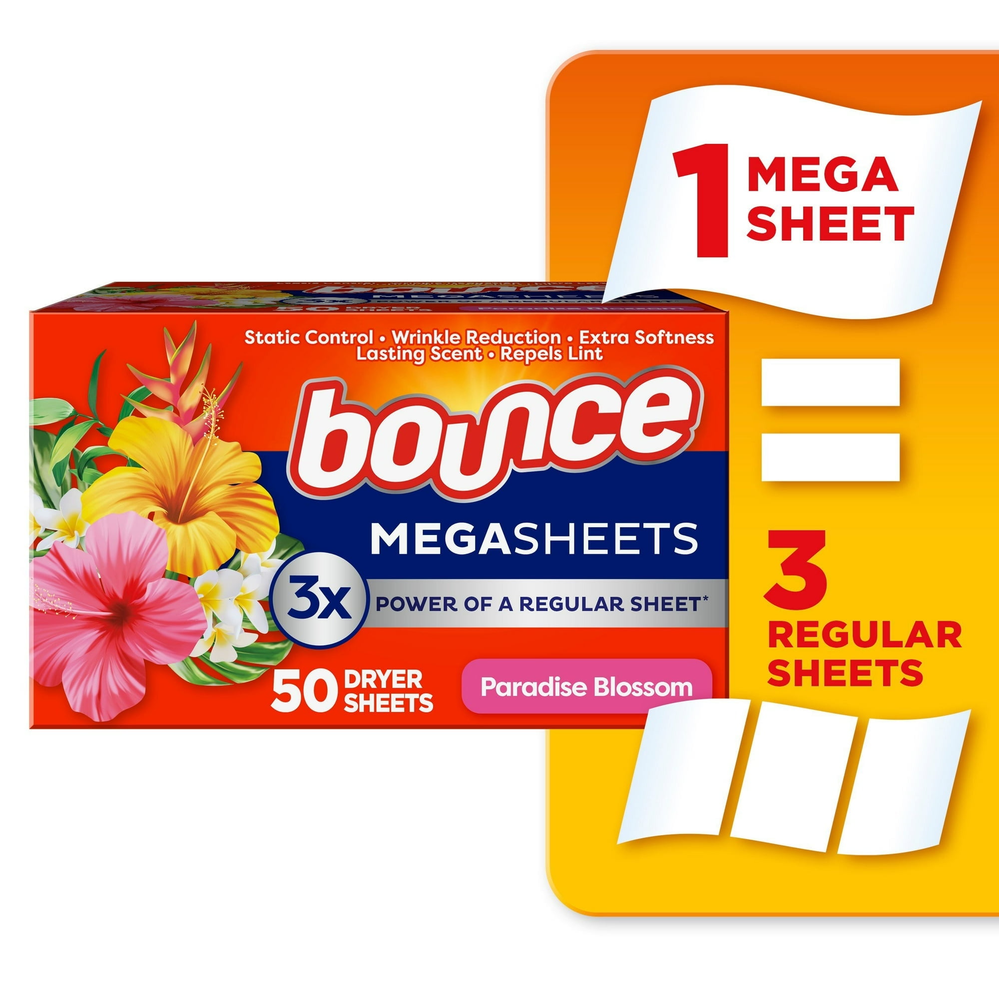 Bounce Lasting Fresh Mega Dryer Sheets, 50 Count, Outdoor Fresh & Clean ...