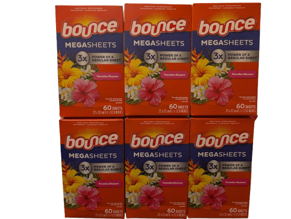 Bounce MegaSheets Dryer Sheets, Paradise Blossom Scent, 60 Count (Pack ...