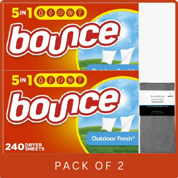Bounce Outdoor Fresh Dryer Sheets 240 Ct with Microfiber Solid Color ...