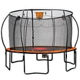 Bounce Pro 14ft Trampoline with SteelFlex Enclosure System, Basketball ...