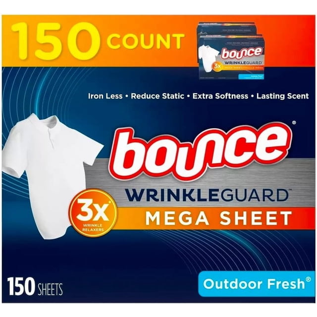 Bounce Wrinkle Guard Mega Sheets 150 ct - Walmart.com