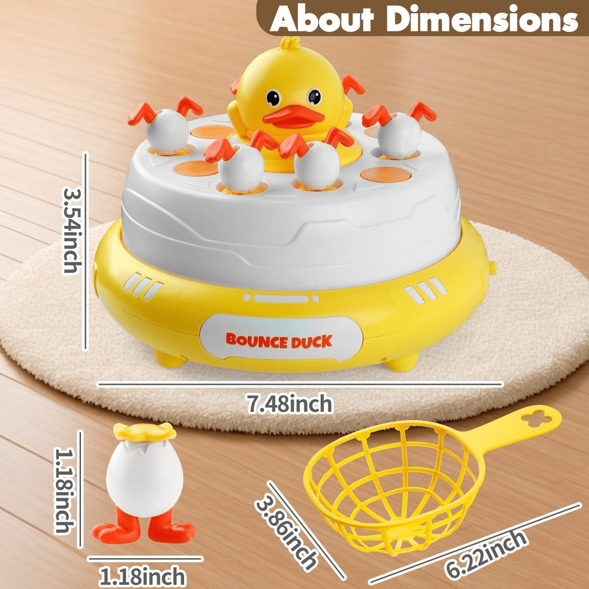 Bounce and Catch Duck Board Game Toy for Kids – Musical Pop-Up Duck ...
