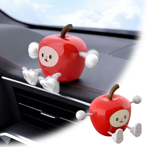 Bouncing Apple Car Dashboard Ornament - Cute Swinging Car Interior ...