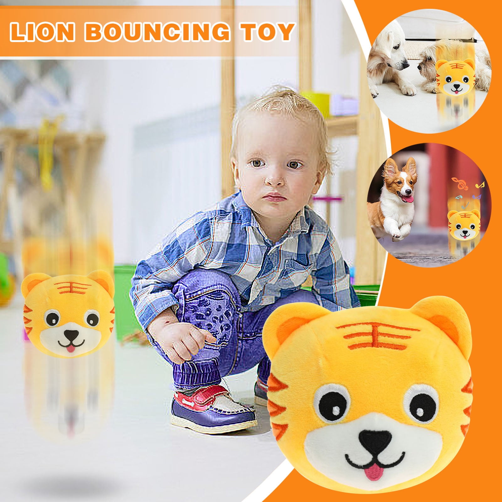 Bouncing Ball USB Electric Plush Interaction Beating Sing Jump Children ...