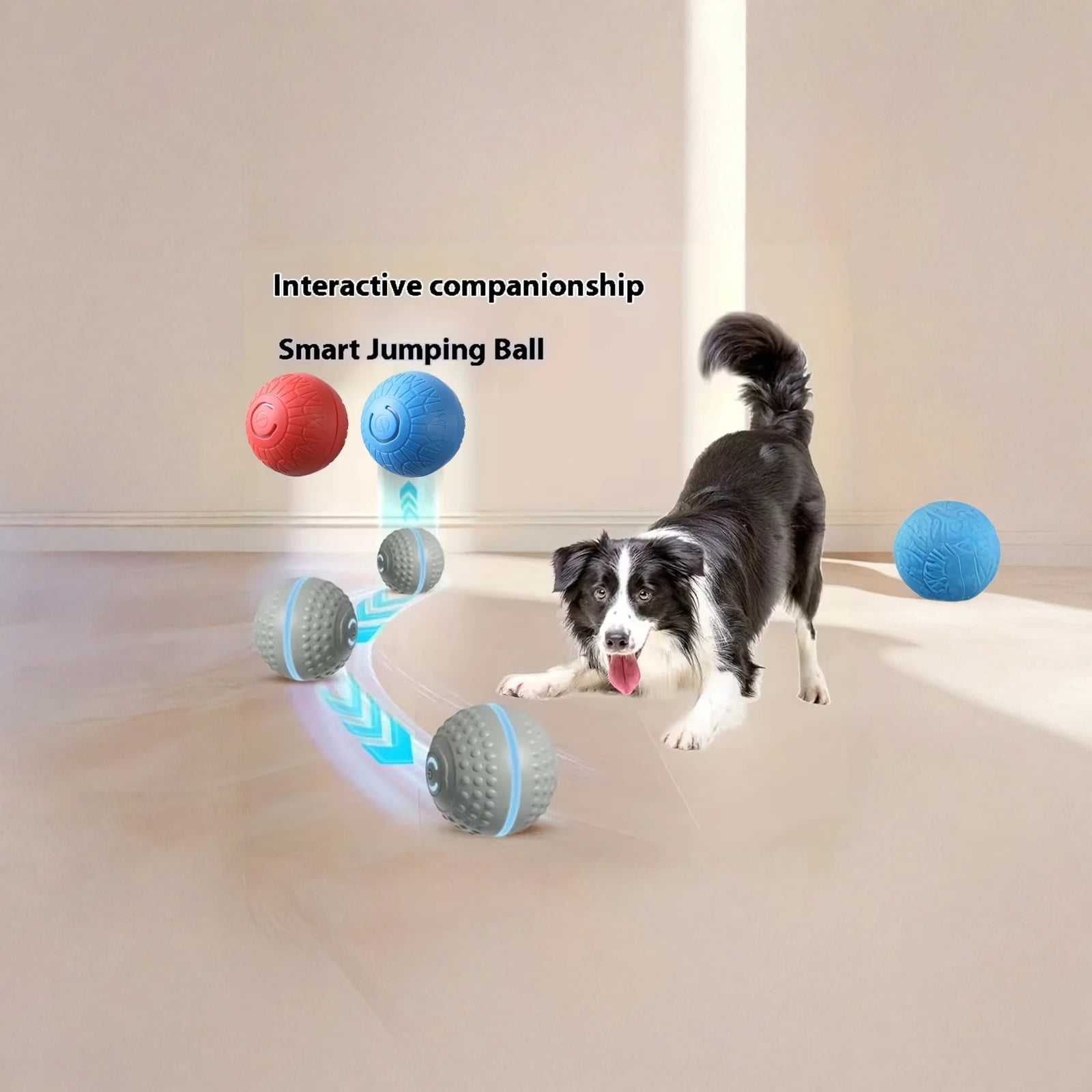 Bouncing BallforDogs, Shaky Ball ToyforDogs, 3inRubber, Gray, Led ...