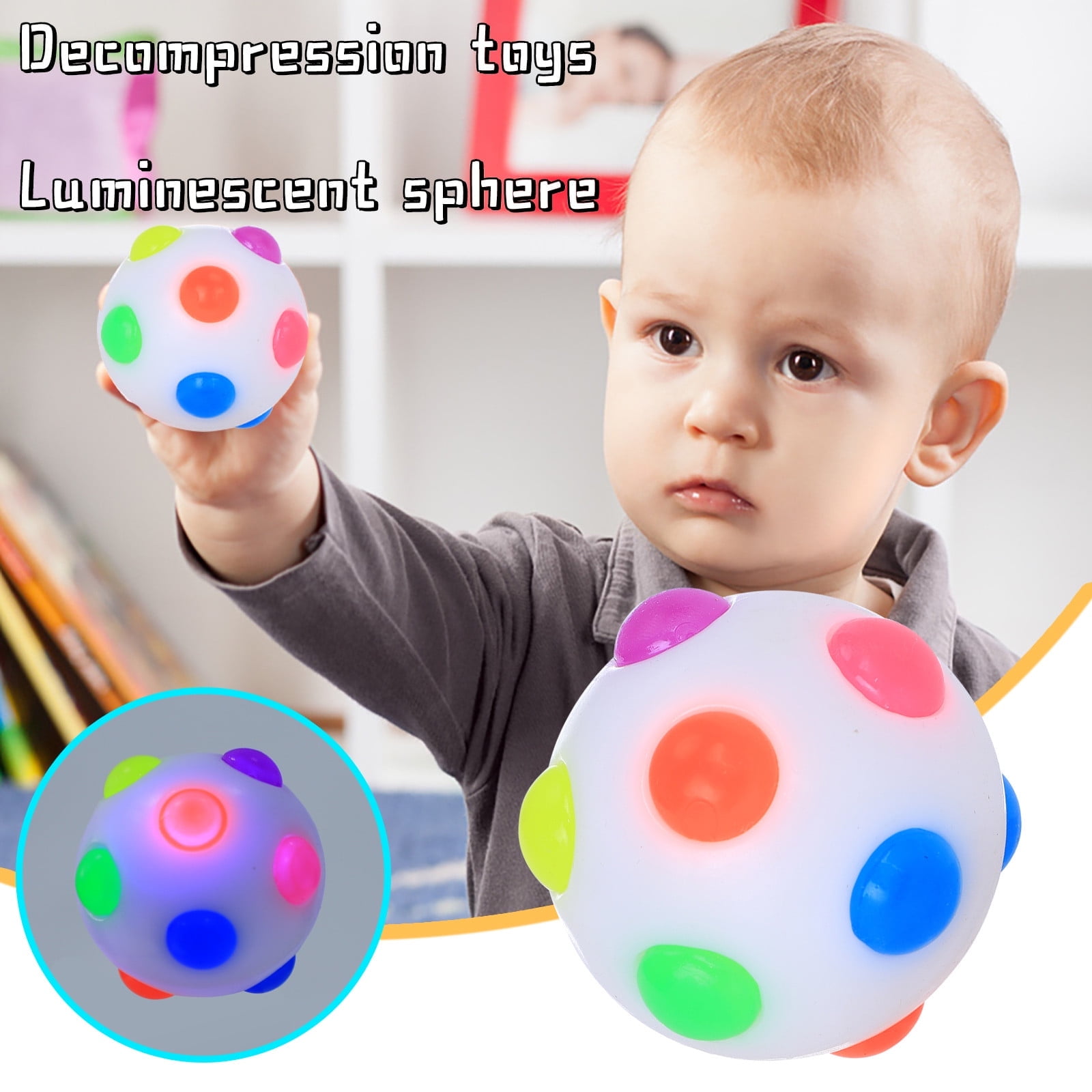 Bouncing Light Up Toy Vibrating Sensory Stress For Kids And Adults - Walmart.com