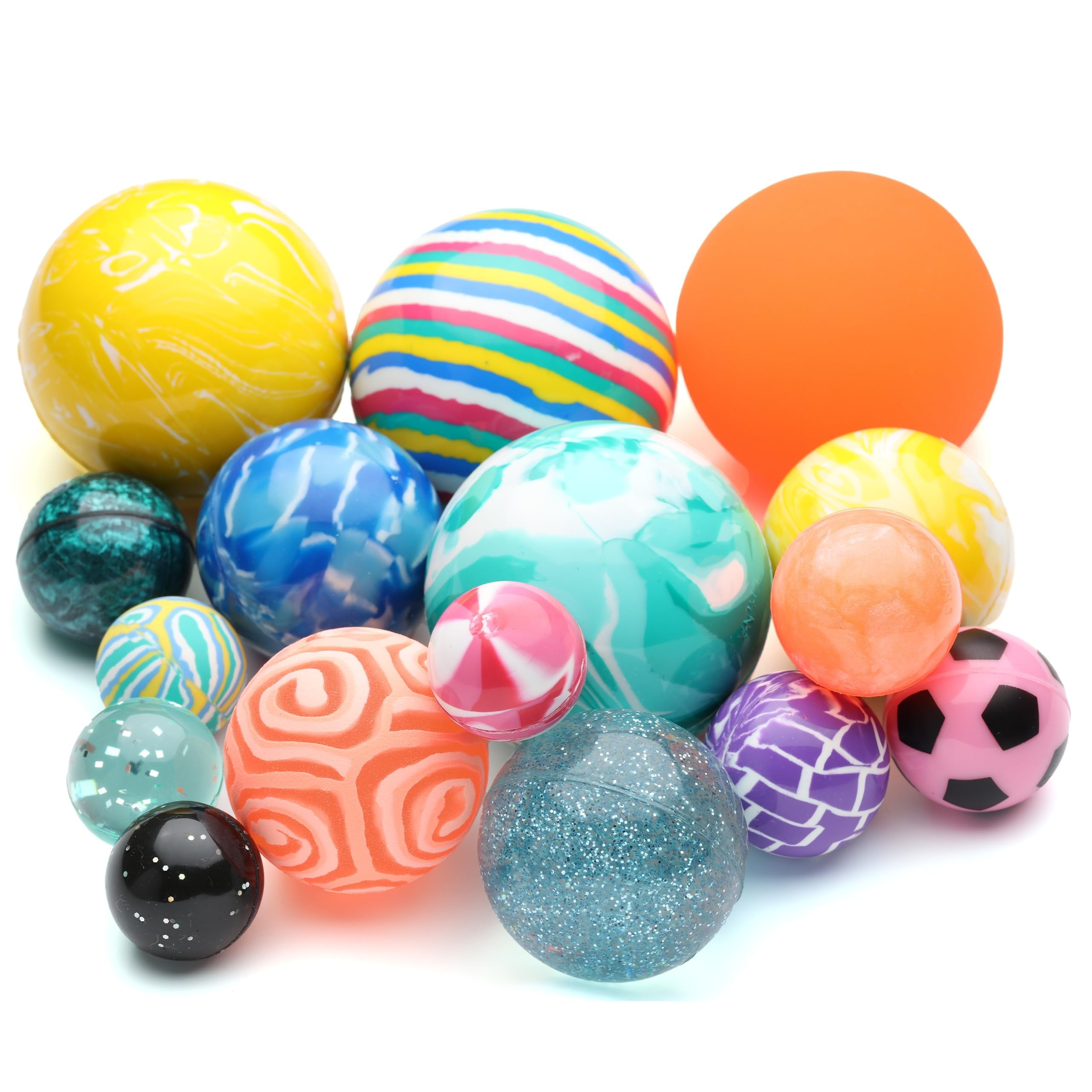Bouncy Balls - 20 pcs Mega Mix Bouncing Balls Assorted Pack - 4 Sizes ...