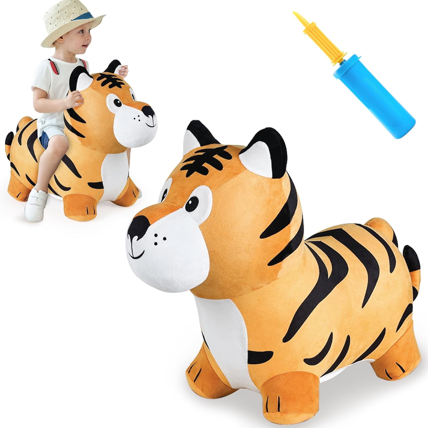 Bouncy Pals Dairy Cow Hopping Horse, Plush Inflatable Animal Hopper ...