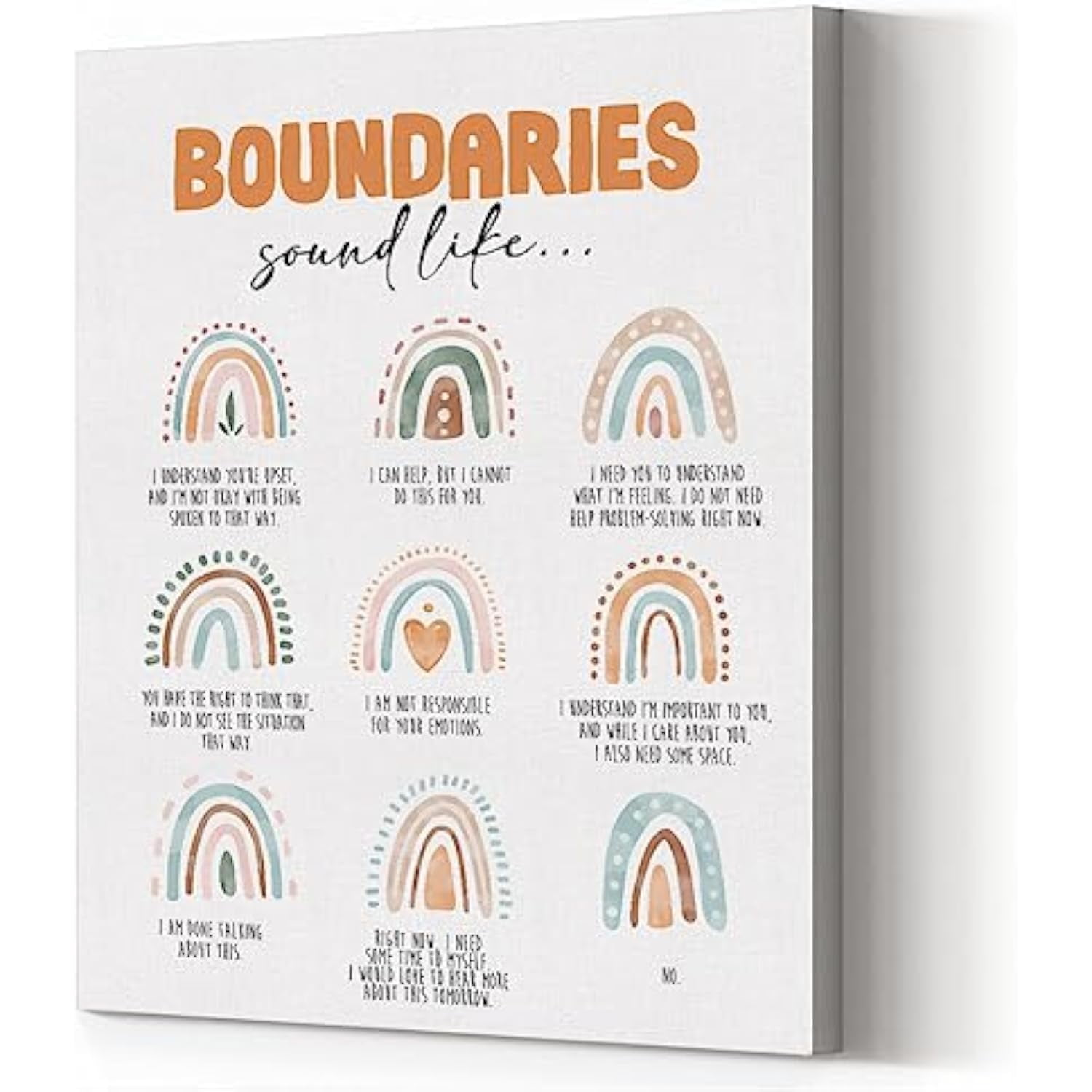 Boundaries Mental Health Canvas Wall Art Poster, Boundary Setting ...