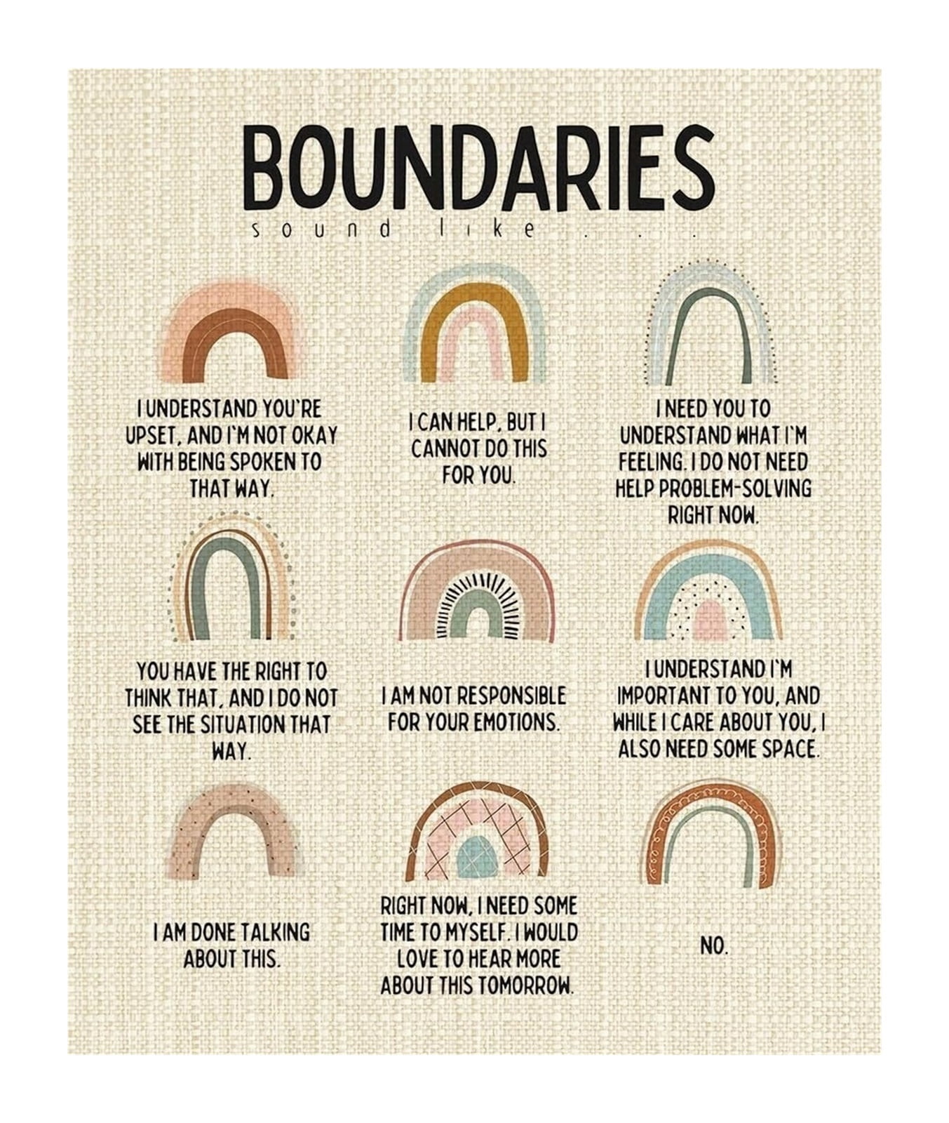 Boundaries Sound Like Mental Health Poster - Walmart.com