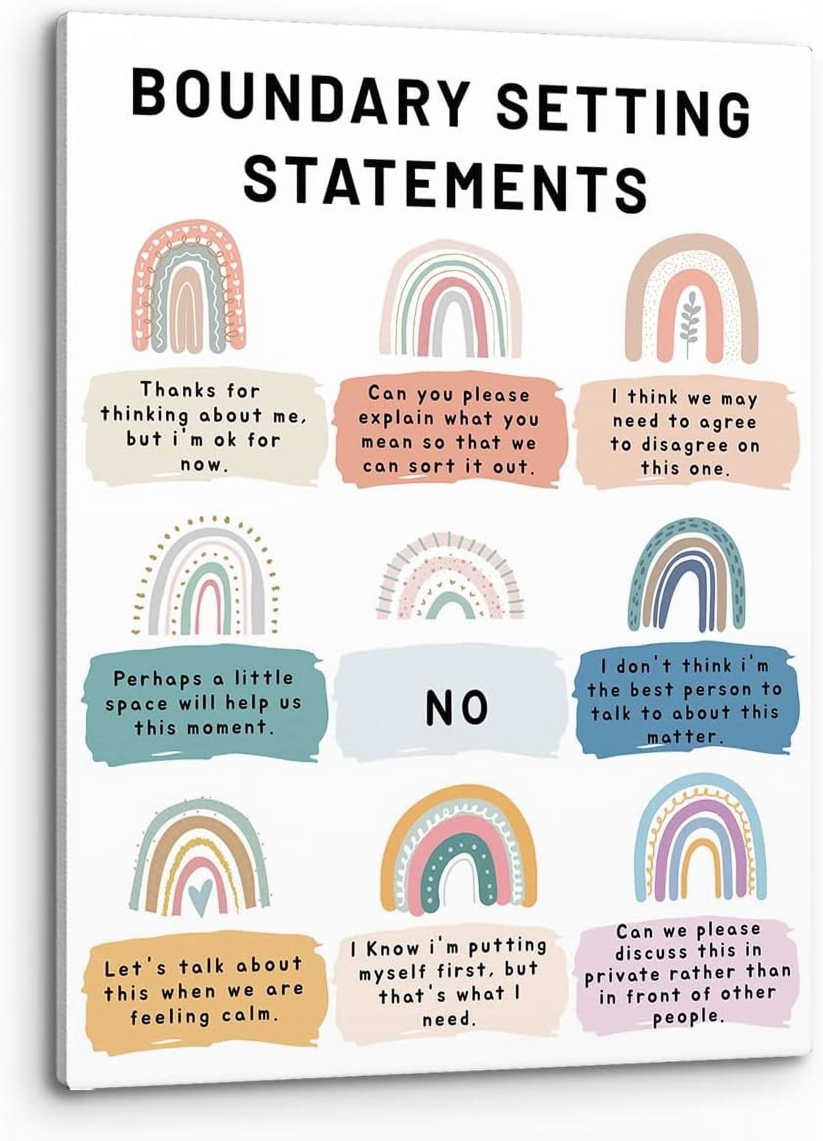 Boundary Setting Statements Mental Health Wall Art,Inspirational ...