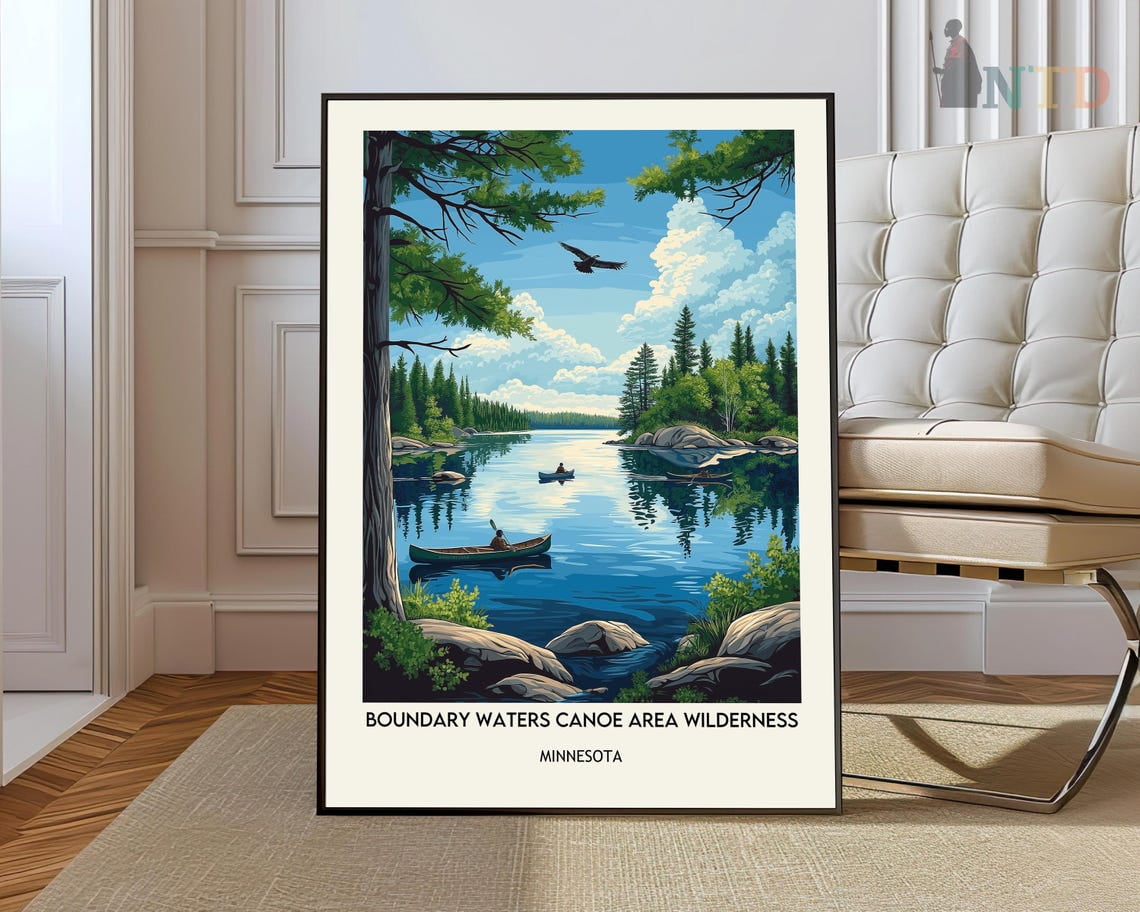 Boundary Waters Canoe Area Wilderness Poster, Travel Poster,Retro ...