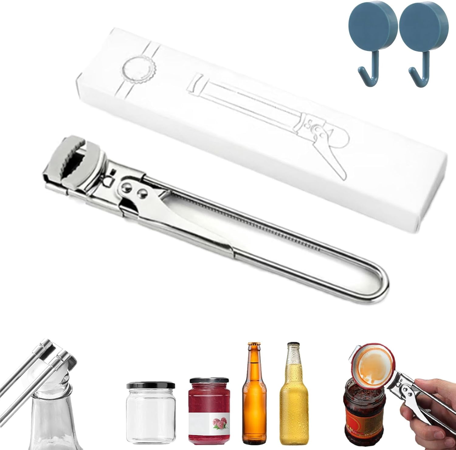 Boundbreed Adjustable Stainless Steel Jar Opener, Stainless Steel Jar ...