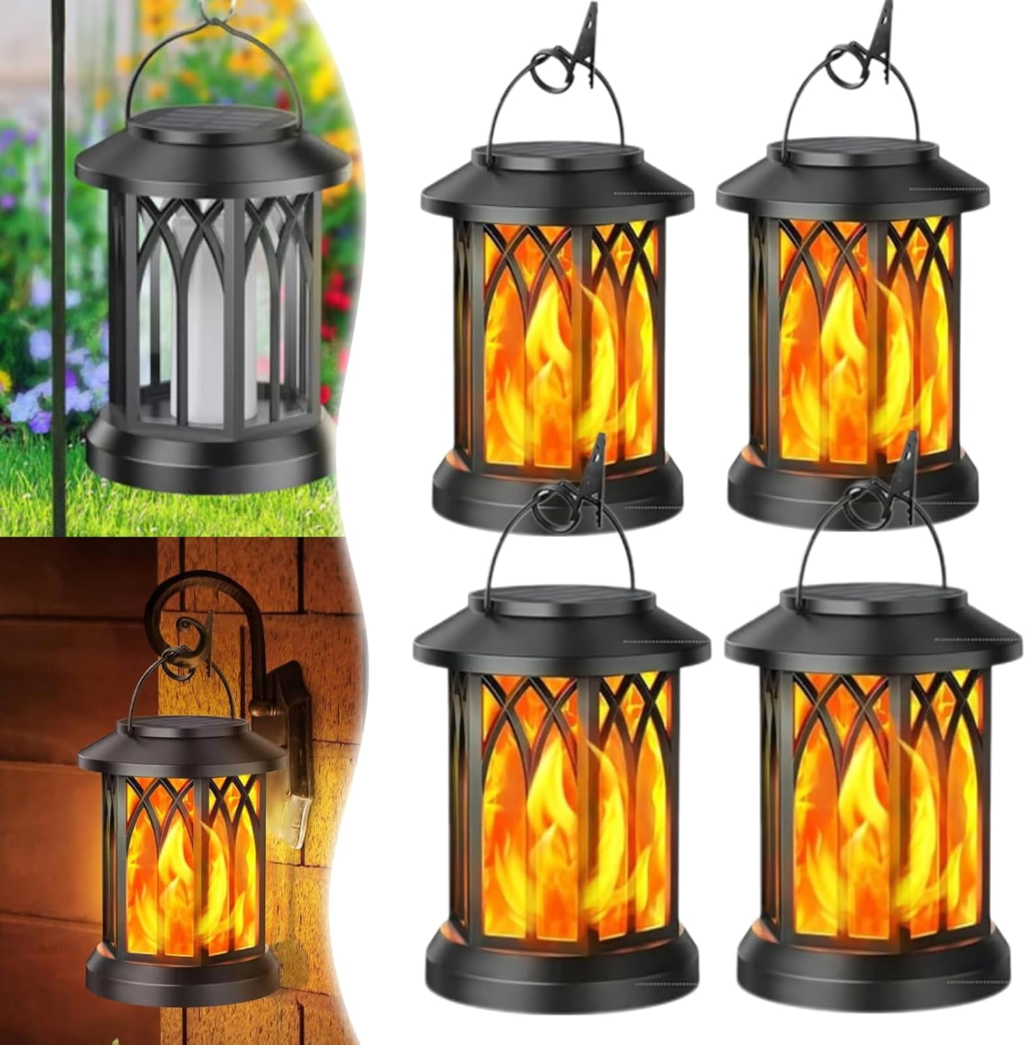 Boundbreed/Gosibconp/Emboadlie Upgraded Flickering Flame Solar Lantern ...