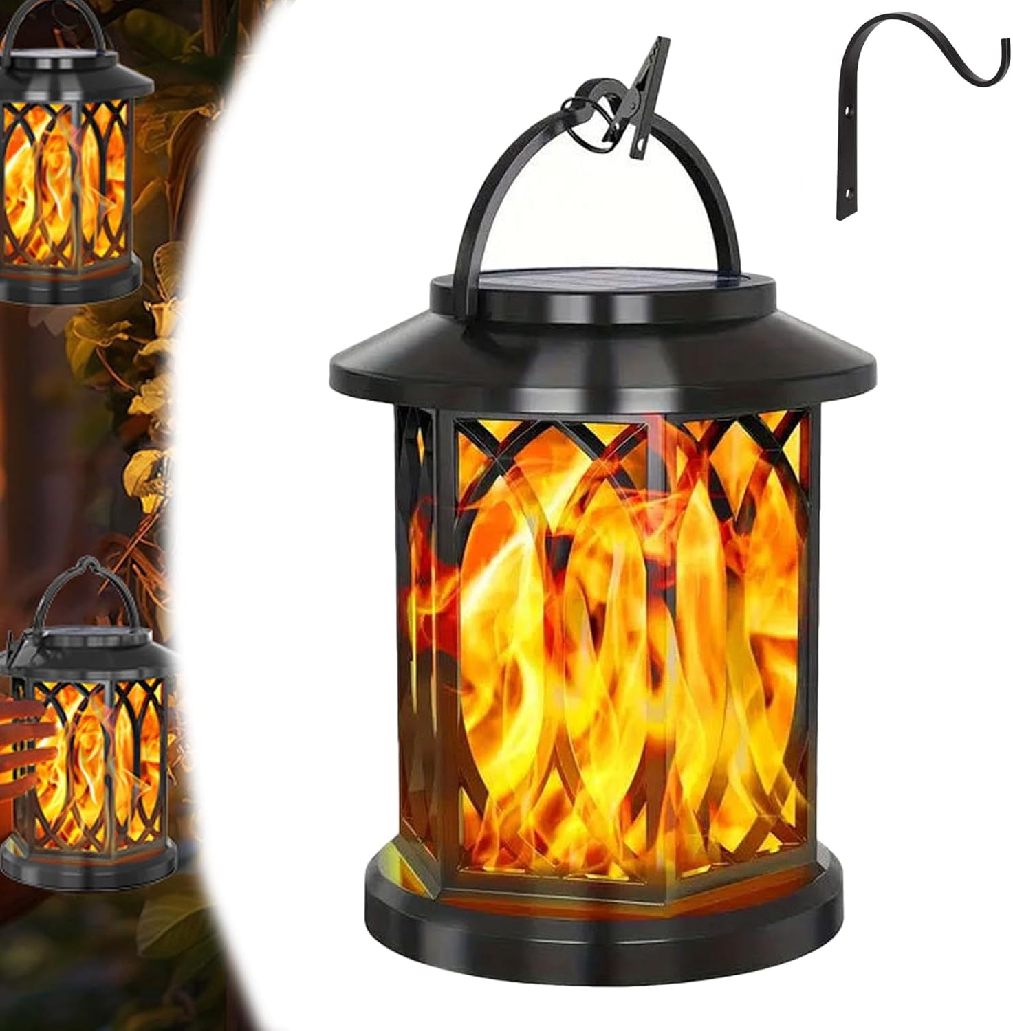 Boundbreed Upgraded Flickering Flame Solar Lantern , Hanging Auto On ...