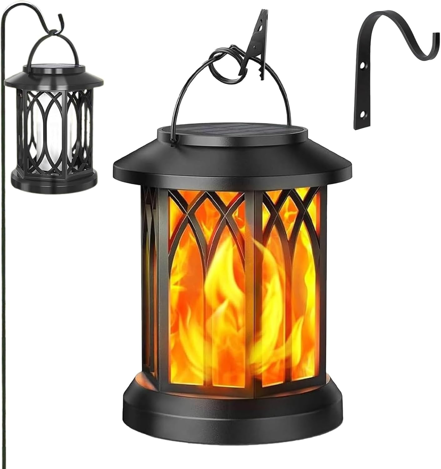 Boundbreed Upgraded Flickering Flame Solar Lantern Outdoor Waterproof ...