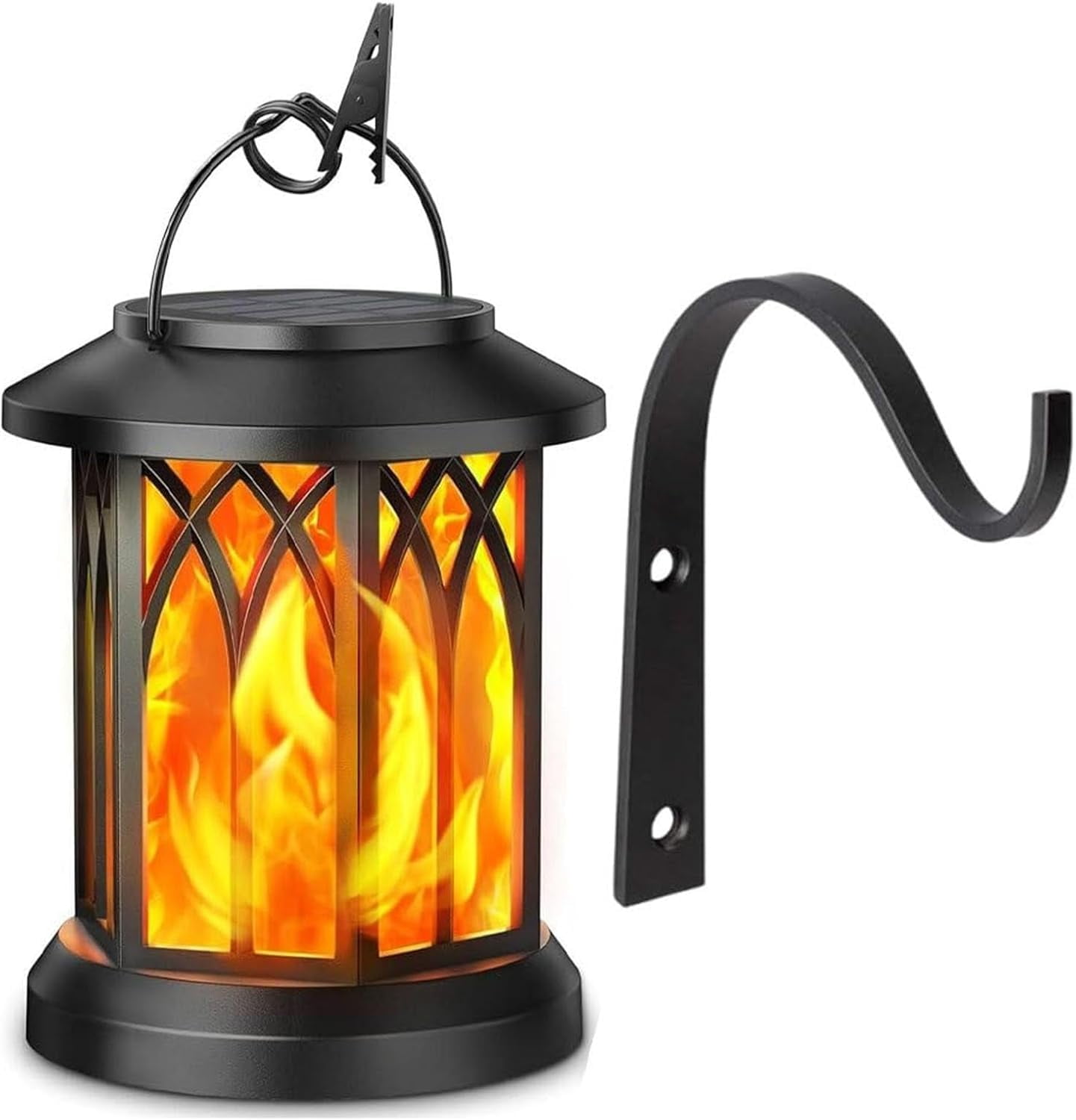 Boundbreed Upgraded Flickering Flame Solar Lantern Outdoor Waterproof ...