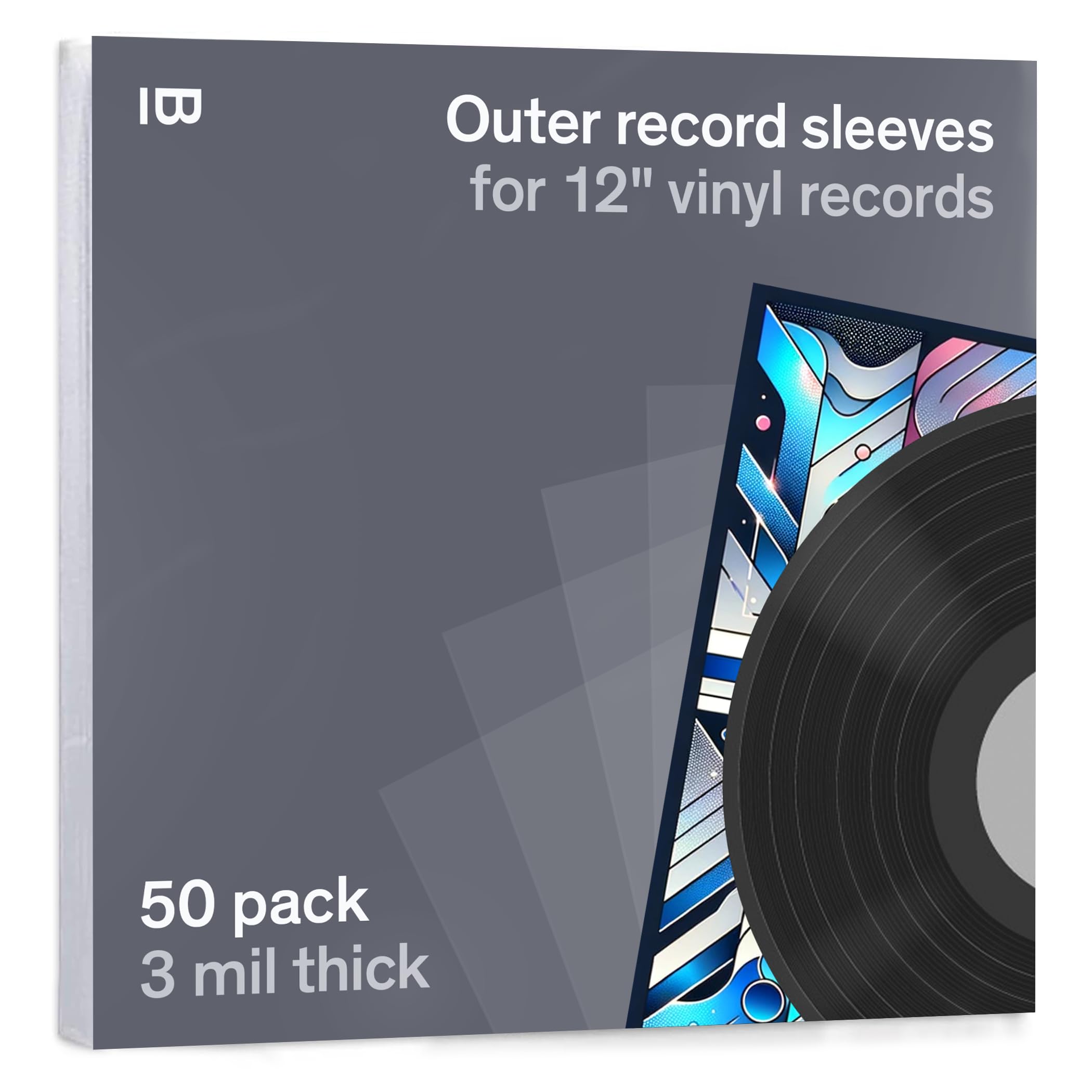 Boundless Audio Vinyl Record Sleeves - 50 x Premium Outer Vinyl Sleeves For Records - 12.75" x ...