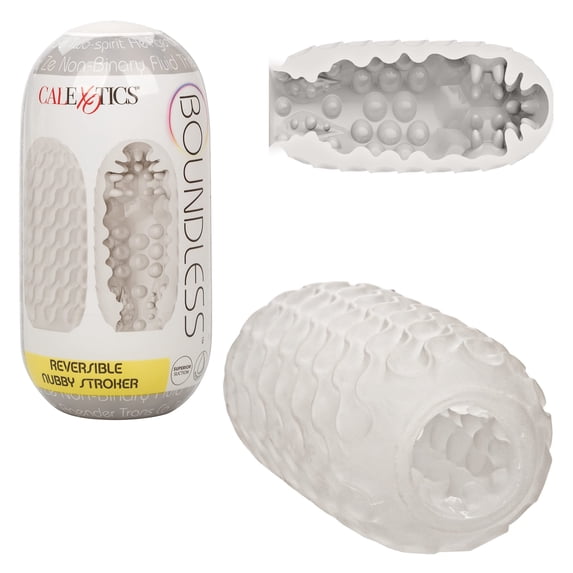 White Boundless Reversible Nubby Stroker - Soft, Stretchy TPE, Easy ...