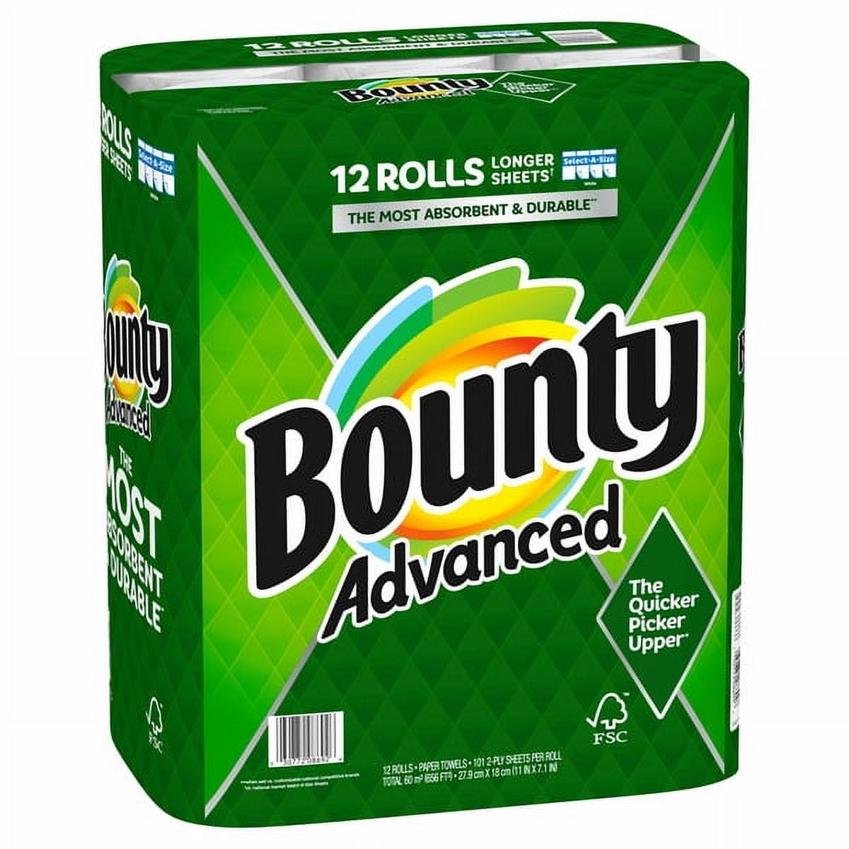Bounty Advanced Paper Towels, 2-Ply, 101 Sheets, 12-count - Walmart.com