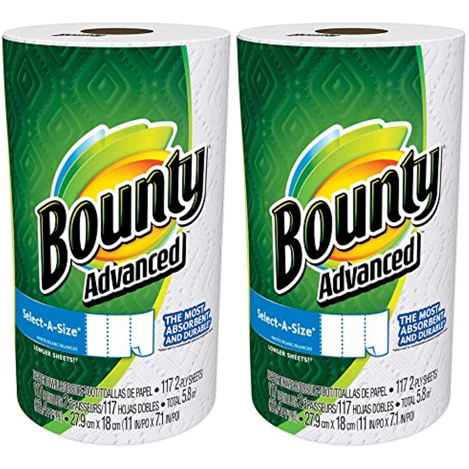 Bounty Advanced Select-A-Size, 2 X More Absorbent Paper Towels Roll, 11 ...